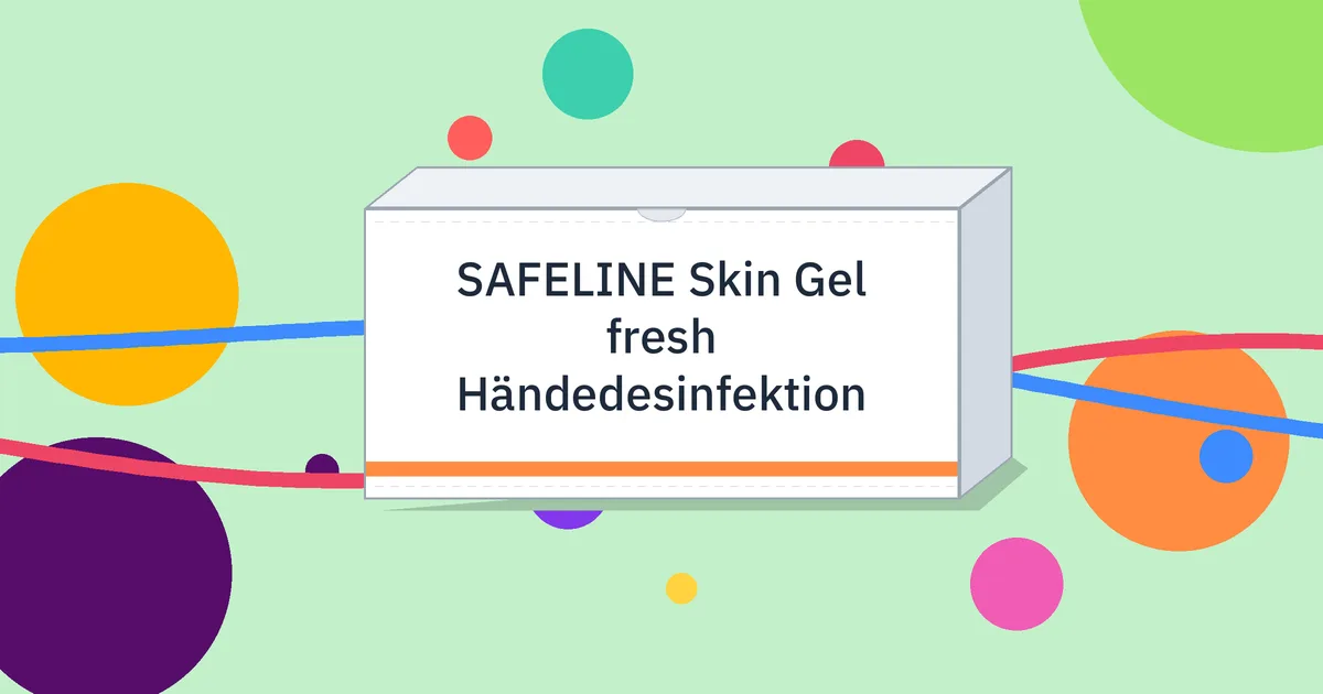 Symbolbild: Packung mit der Aufschrift SAFELINE Skin Gel fresh Händedesinfektion (PZN 10823369) – Verfügbarkeit und Bezug in Apotheken in Frankfurt am Main