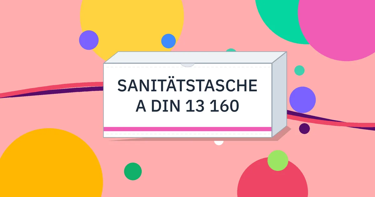 Symbolbild: Packung mit der Aufschrift SANITÄTSTASCHE A DIN 13 160 (PZN 01723516) – Verfügbarkeit und Bezug in Apotheken in Frankfurt am Main