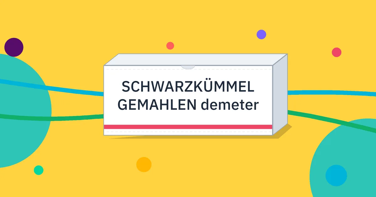 Symbolbild: Packung mit der Aufschrift SCHWARZKÜMMEL GEMAHLEN demeter (PZN 12649154) – Verfügbarkeit und Bezug in Apotheken in Frankfurt am Main