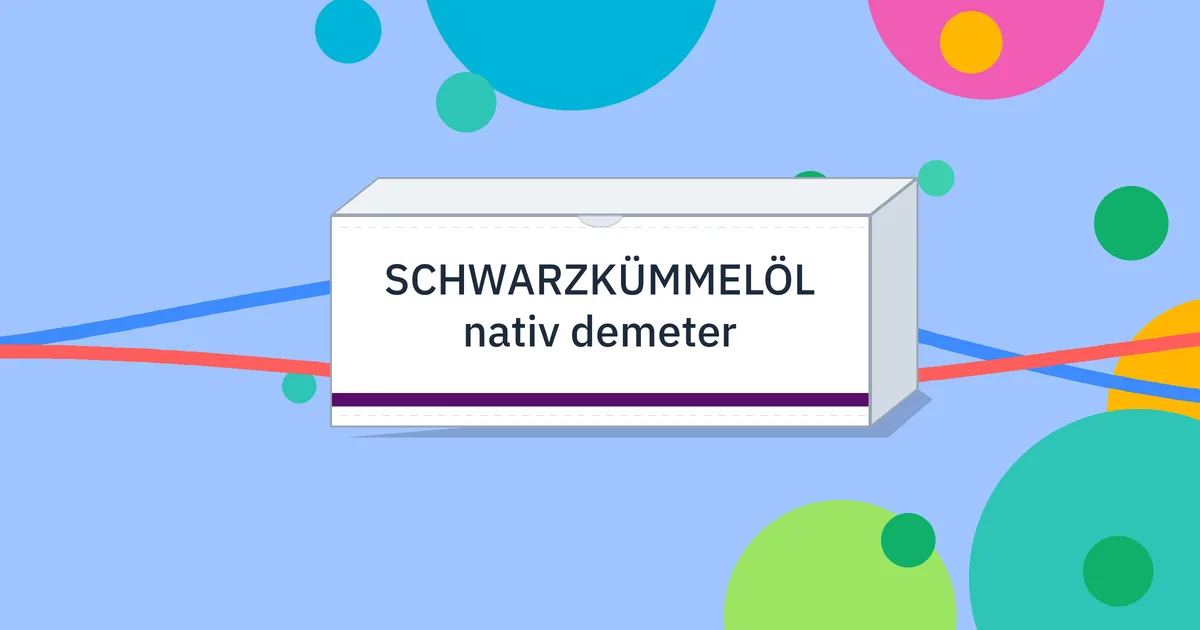 Symbolbild: Packung mit der Aufschrift SCHWARZKÜMMELÖL nativ demeter (PZN 12649237) – Verfügbarkeit und Bezug in Apotheken in Frankfurt am Main
