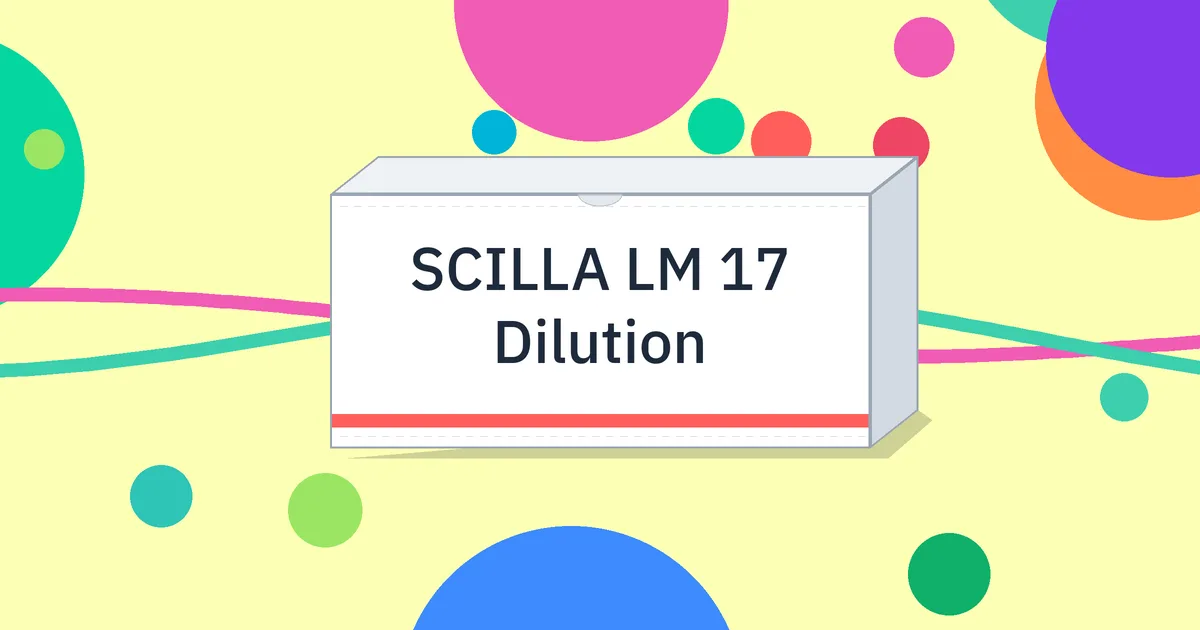 Symbolbild: Packung mit der Aufschrift SCILLA LM 17 Dilution (PZN 13184036) – Verfügbarkeit und Bezug in Apotheken in Frankfurt am Main