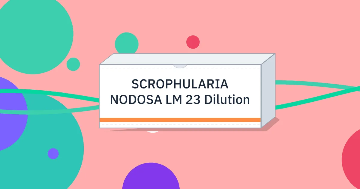 Symbolbild: Packung mit der Aufschrift SCROPHULARIA NODOSA LM 23 Dilution (PZN 13184585) – Verfügbarkeit und Bezug in Apotheken in Frankfurt am Main