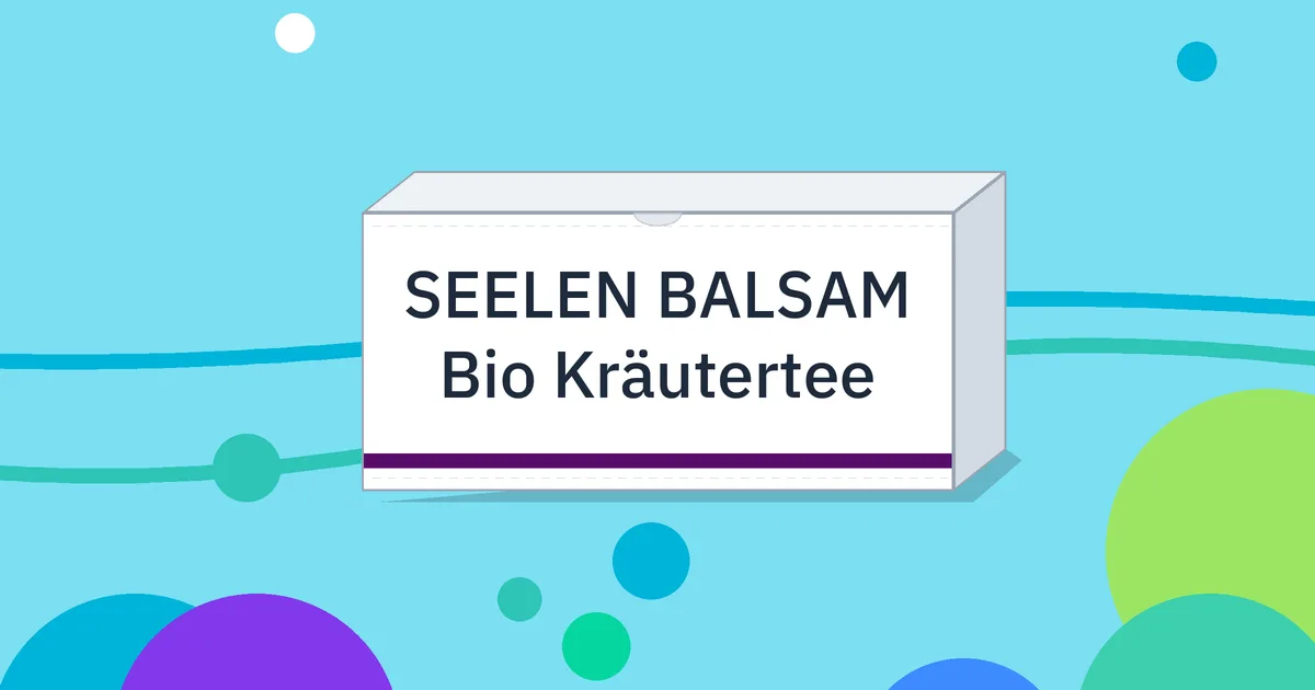 Symbolbild: Packung mit der Aufschrift SEELEN BALSAM Bio Kräutertee (PZN 17826508) – Verfügbarkeit und Bezug in Apotheken in Frankfurt am Main