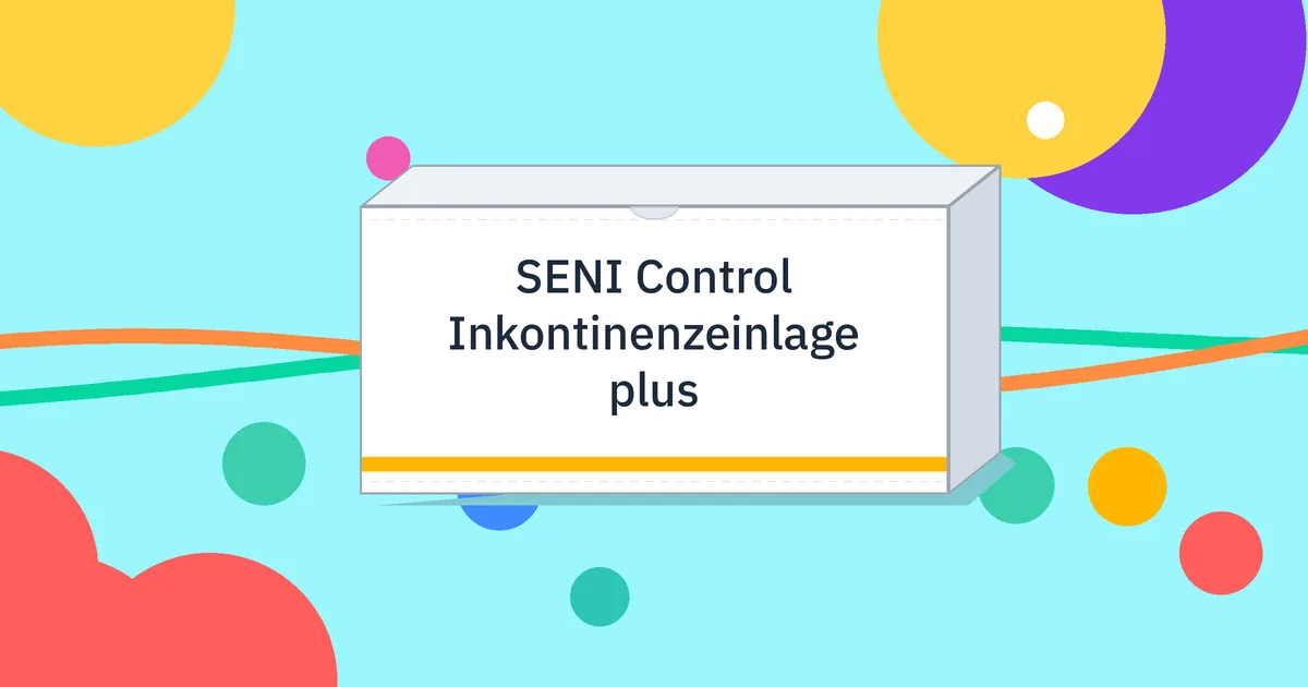 Symbolbild: Packung mit der Aufschrift SENI Control Inkontinenzeinlage plus (PZN 14297251) – Verfügbarkeit und Bezug in Apotheken in Frankfurt am Main