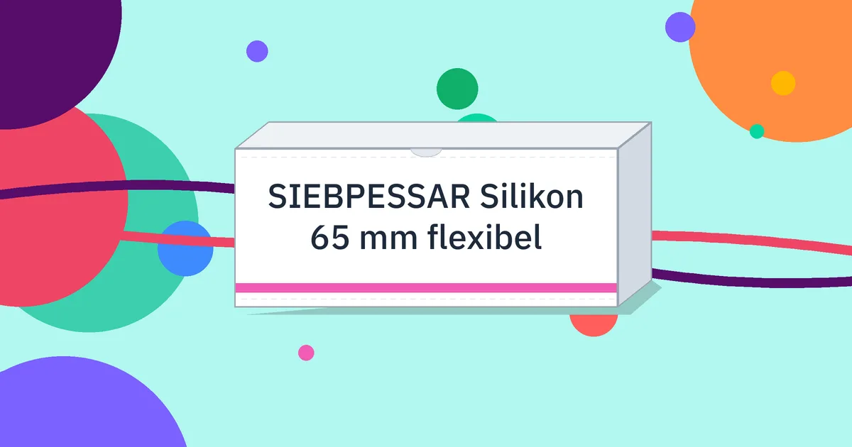 Symbolbild: Packung mit der Aufschrift SIEBPESSAR Silikon 65 mm flexibel (PZN 03375290) – Verfügbarkeit und Bezug in Apotheken in Frankfurt am Main