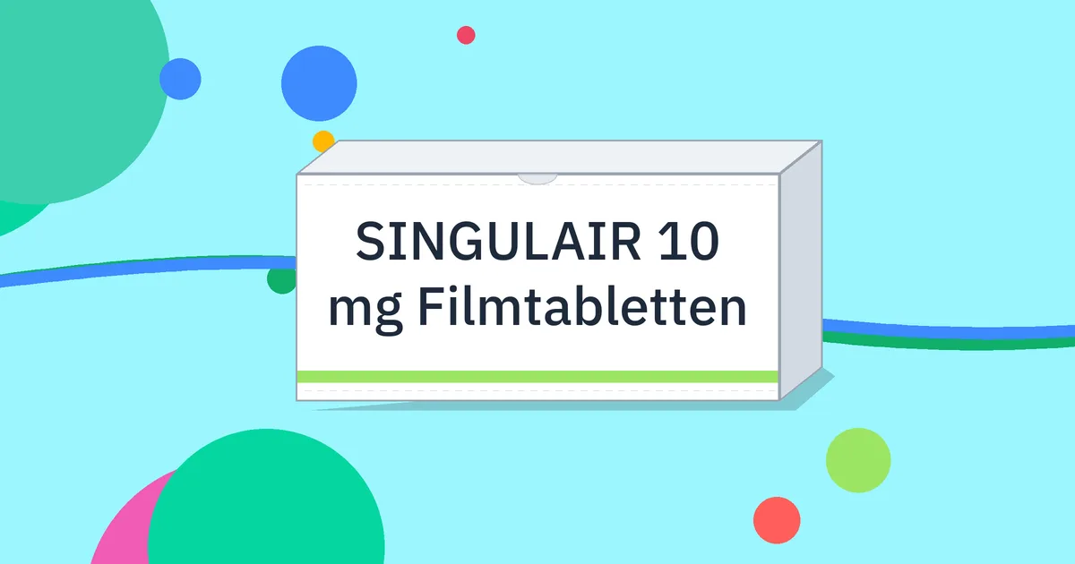 Symbolbild: Packung mit der Aufschrift SINGULAIR 10 mg Filmtabletten (PZN 01017557) – Verfügbarkeit und Bezug in Apotheken in Frankfurt am Main