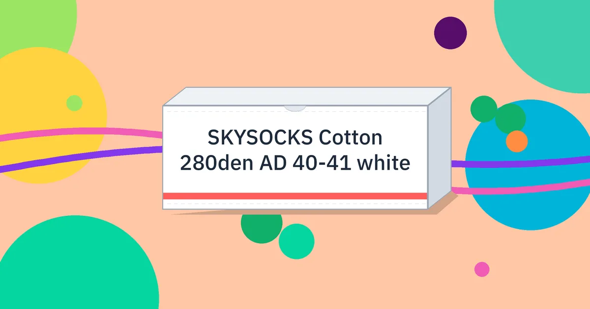 Symbolbild: Packung mit der Aufschrift SKYSOCKS Cotton 280den AD 40-41 white (PZN 18897723) – Verfügbarkeit und Bezug in Apotheken in Frankfurt am Main
