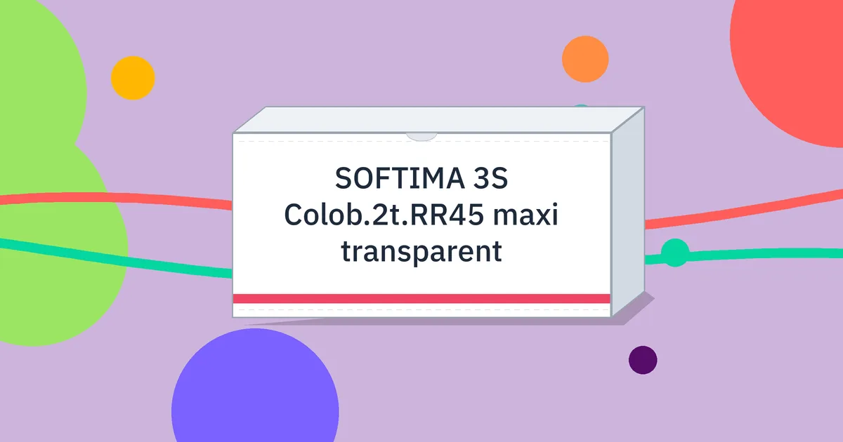 Symbolbild: Packung mit der Aufschrift SOFTIMA 3S Colob.2t.RR45 maxi transparent (PZN 04760239) – Verfügbarkeit und Bezug in Apotheken in Frankfurt am Main