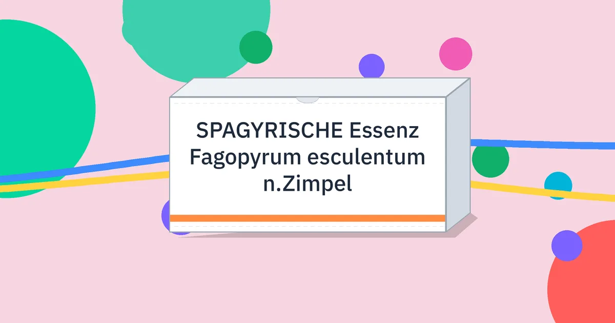 Symbolbild: Packung mit der Aufschrift SPAGYRISCHE Essenz Fagopyrum esculentum n.Zimpel (PZN 00916621) – Verfügbarkeit und Bezug in Apotheken in Frankfurt am Main
