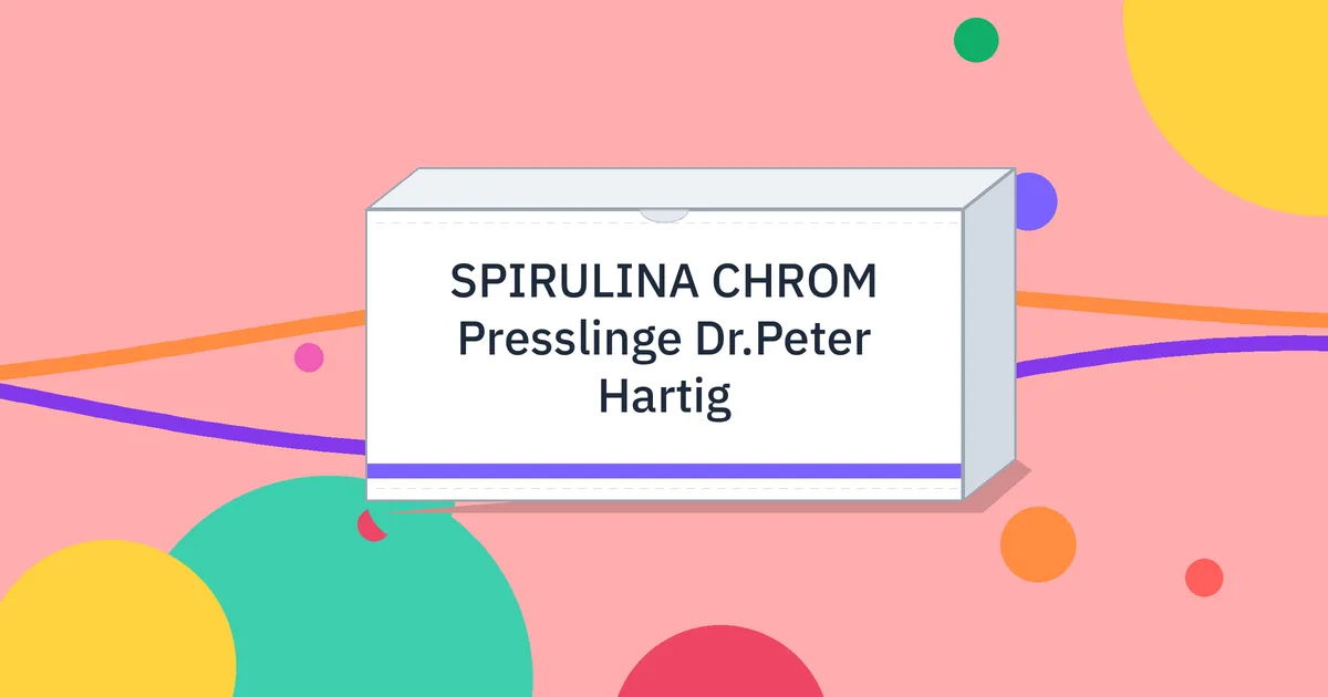 Symbolbild: Packung mit der Aufschrift SPIRULINA CHROM Presslinge Dr.Peter Hartig (PZN 00231202) – Verfügbarkeit und Bezug in Apotheken in Frankfurt am Main