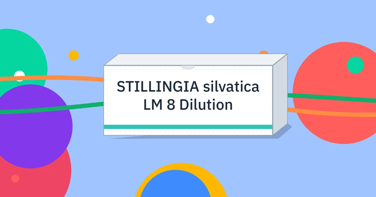 Symbolbild: Packung mit der Aufschrift STILLINGIA silvatica LM 8 Dilution (PZN 13201349) – Verfügbarkeit und Bezug in Apotheken in Frankfurt am Main