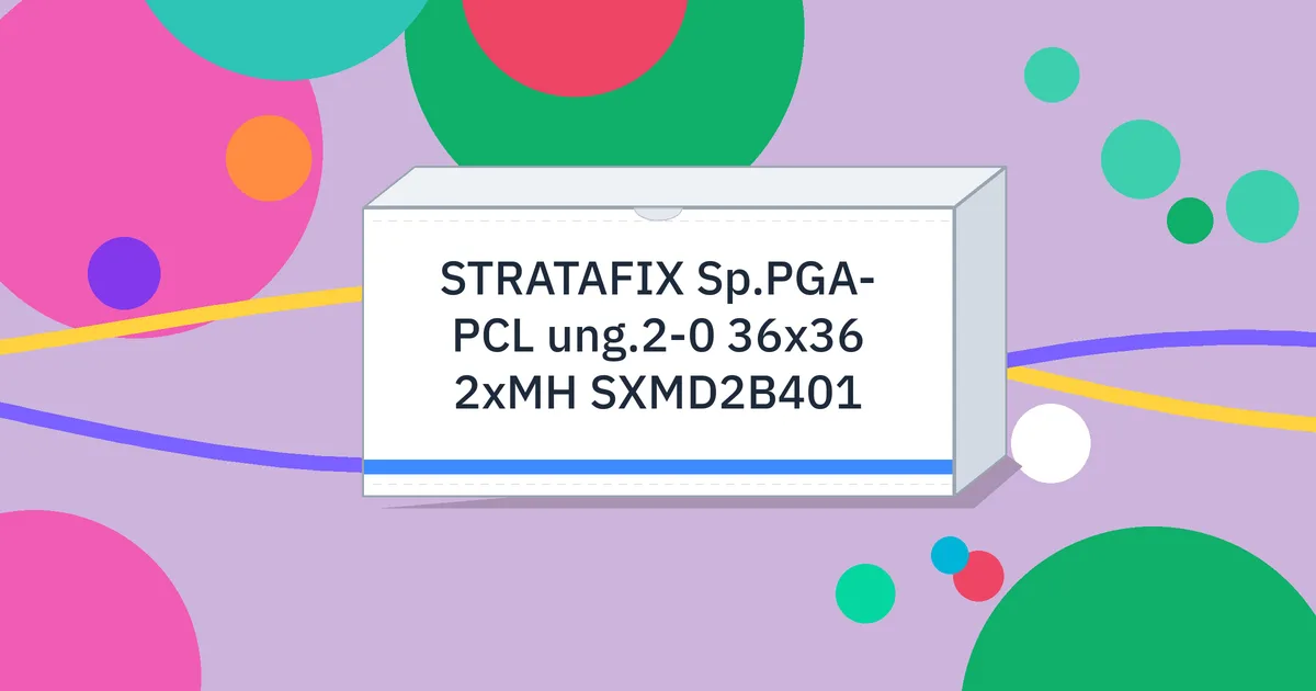 Symbolbild: Packung mit der Aufschrift STRATAFIX Sp.PGA-PCL ung.2-0 36x36 2xMH SXMD2B401 (PZN 20923801) – Verfügbarkeit und Bezug in Apotheken in Frankfurt am Main