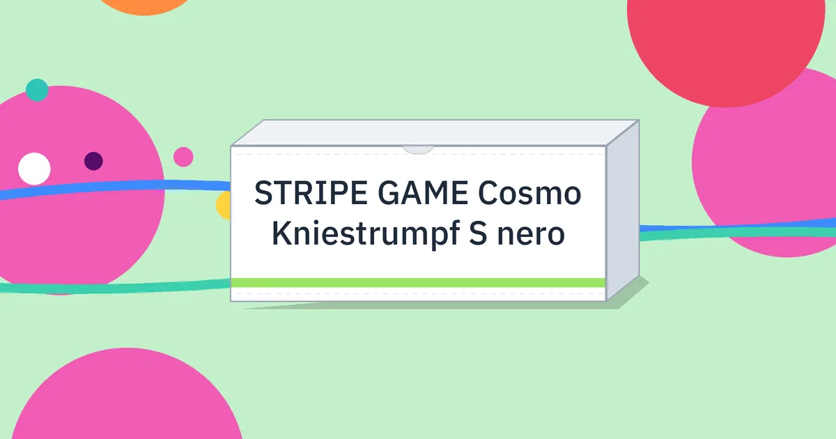 Symbolbild: Packung mit der Aufschrift STRIPE GAME Cosmo Kniestrumpf S nero (PZN 20209185) – Verfügbarkeit und Bezug in Apotheken in Frankfurt am Main