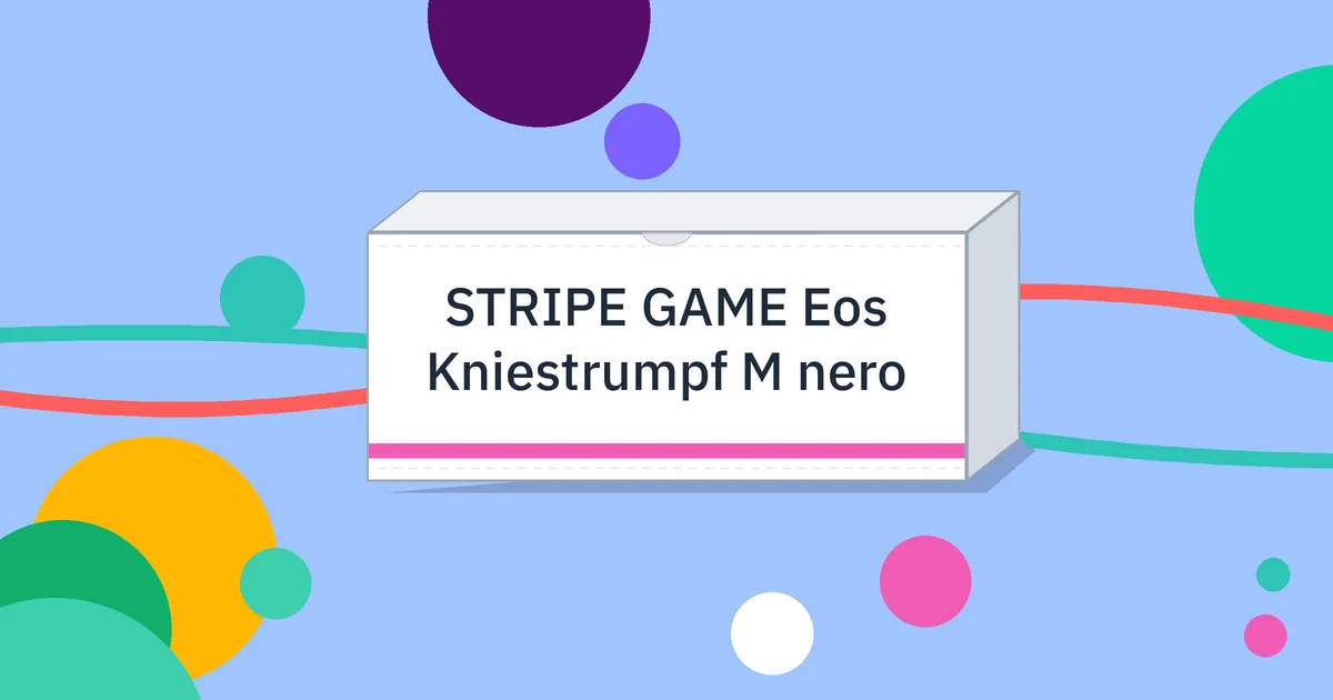 Symbolbild: Packung mit der Aufschrift STRIPE GAME Eos Kniestrumpf M nero (PZN 20719650) – Verfügbarkeit und Bezug in Apotheken in Frankfurt am Main