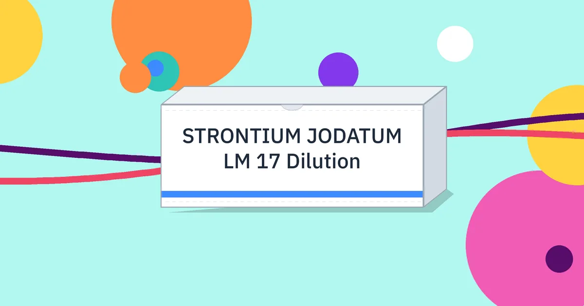 Symbolbild: Packung mit der Aufschrift STRONTIUM JODATUM LM 17 Dilution (PZN 13204023) – Verfügbarkeit und Bezug in Apotheken in Frankfurt am Main