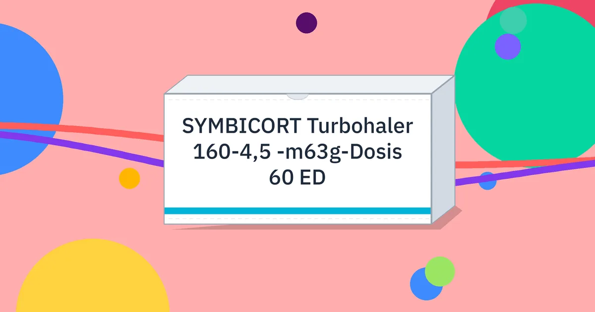 Symbolbild: Packung mit der Aufschrift SYMBICORT Turbohaler 160-4,5 -m63g-Dosis 60 ED (PZN 16600185) – Verfügbarkeit und Bezug in Apotheken in Frankfurt am Main