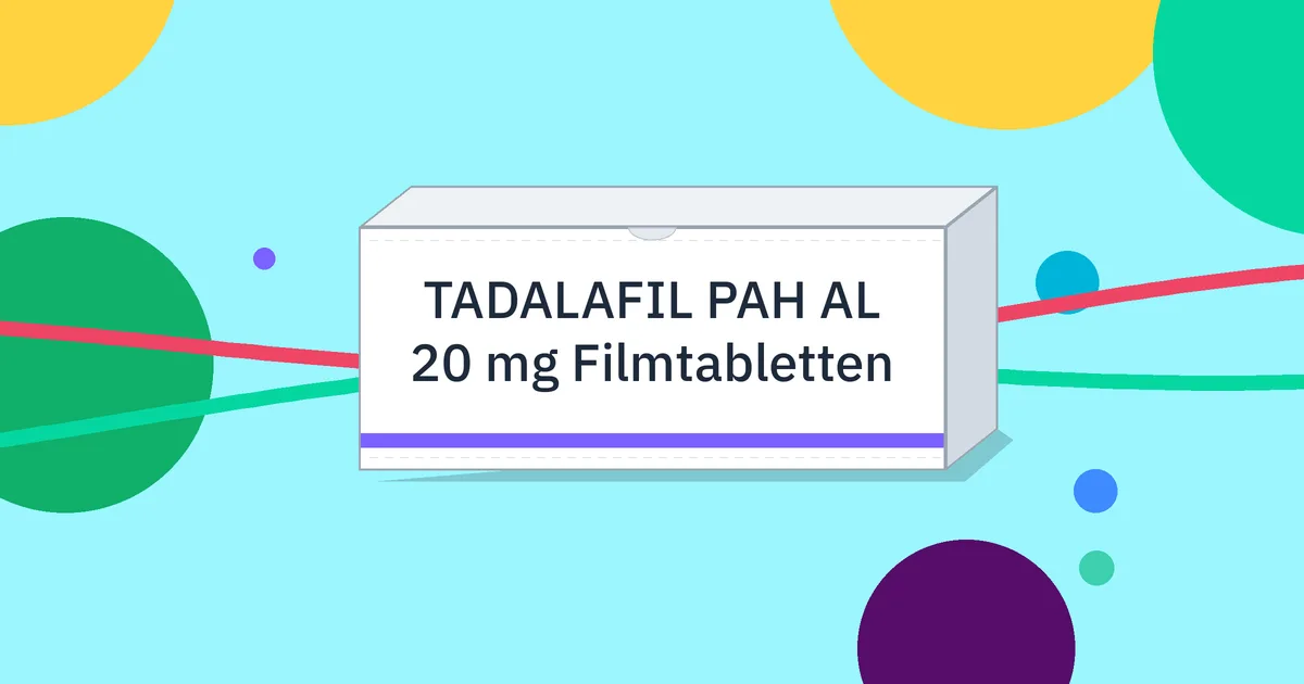 Symbolbild: Packung mit der Aufschrift TADALAFIL PAH AL 20 mg Filmtabletten (PZN 13231988) – Verfügbarkeit und Bezug in Apotheken in Frankfurt am Main