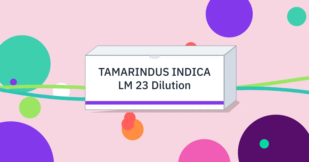Symbolbild: Packung mit der Aufschrift TAMARINDUS INDICA LM 23 Dilution (PZN 13686648) – Verfügbarkeit und Bezug in Apotheken in Frankfurt am Main