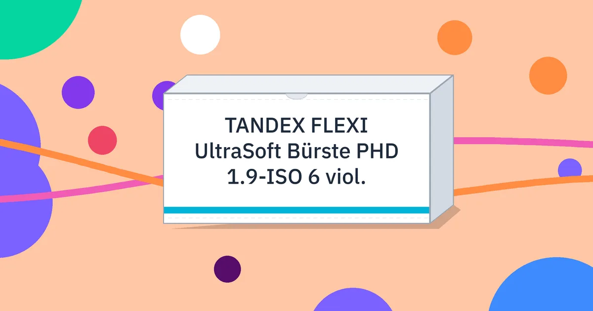 Symbolbild: Packung mit der Aufschrift TANDEX FLEXI UltraSoft Bürste PHD 1.9-ISO 6 viol. (PZN 16855488) – Verfügbarkeit und Bezug in Apotheken in Frankfurt am Main