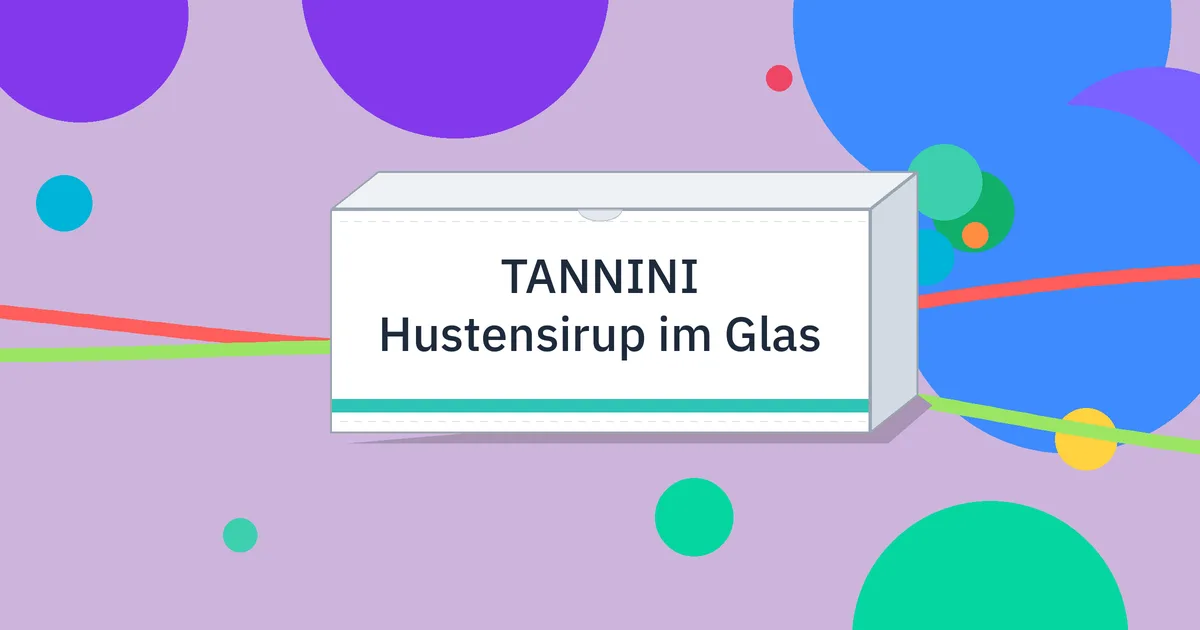 Symbolbild: Packung mit der Aufschrift TANNINI Hustensirup im Glas (PZN 19658630) – Verfügbarkeit und Bezug in Apotheken in Frankfurt am Main