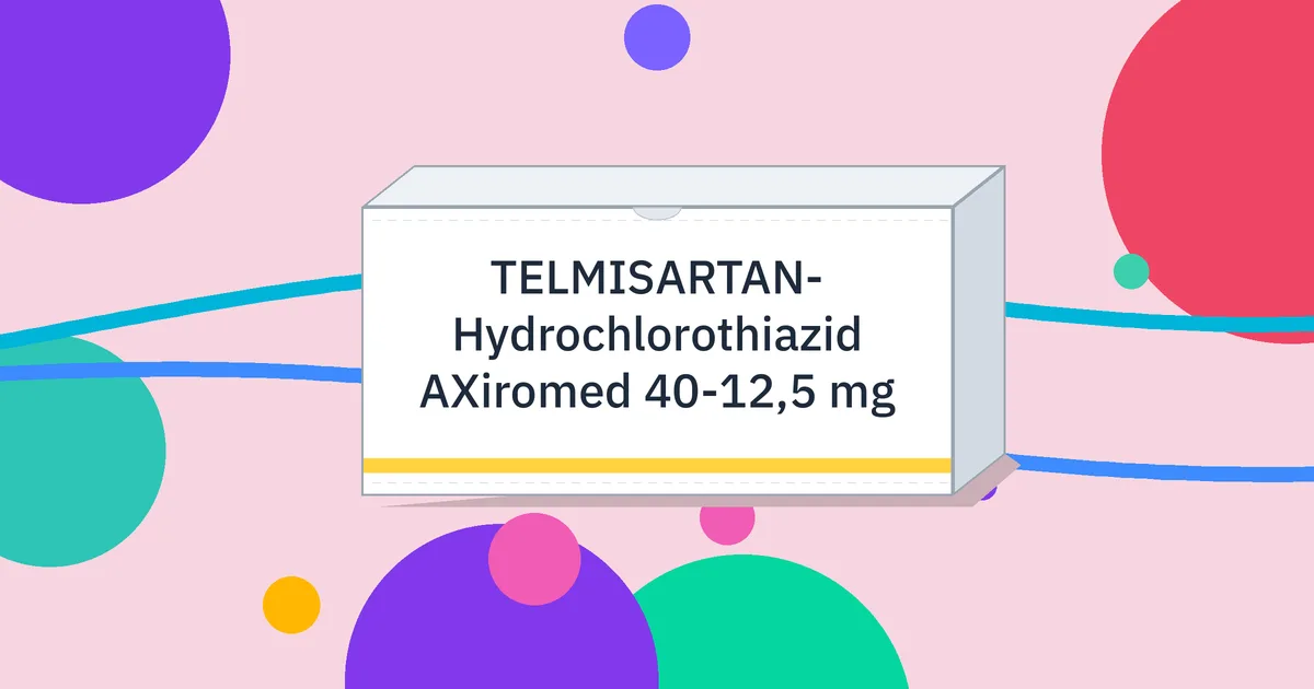 Symbolbild: Packung mit der Aufschrift TELMISARTAN-Hydrochlorothiazid AXiromed 40-12,5 mg (PZN 13716421) – Verfügbarkeit und Bezug in Apotheken in Frankfurt am Main