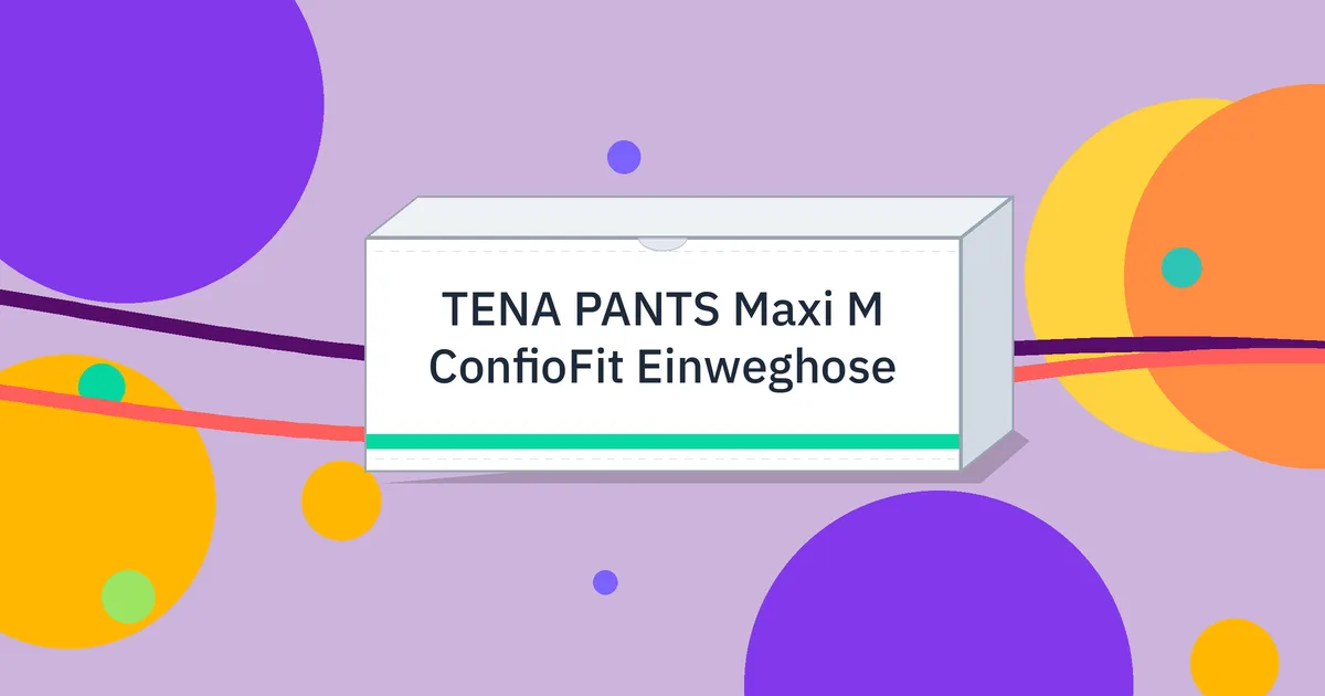 Symbolbild: Packung mit der Aufschrift TENA PANTS Maxi M ConfioFit Einweghose (PZN 12555068) – Verfügbarkeit und Bezug in Apotheken in Frankfurt am Main