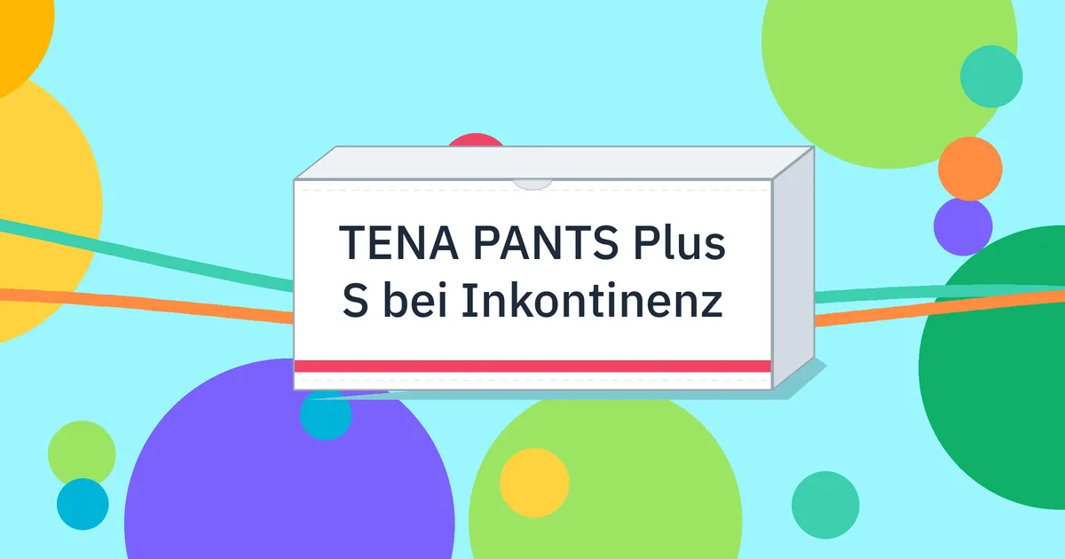 Symbolbild: Packung mit der Aufschrift TENA PANTS Plus S bei Inkontinenz (PZN 15822311) – Verfügbarkeit und Bezug in Apotheken in Frankfurt am Main