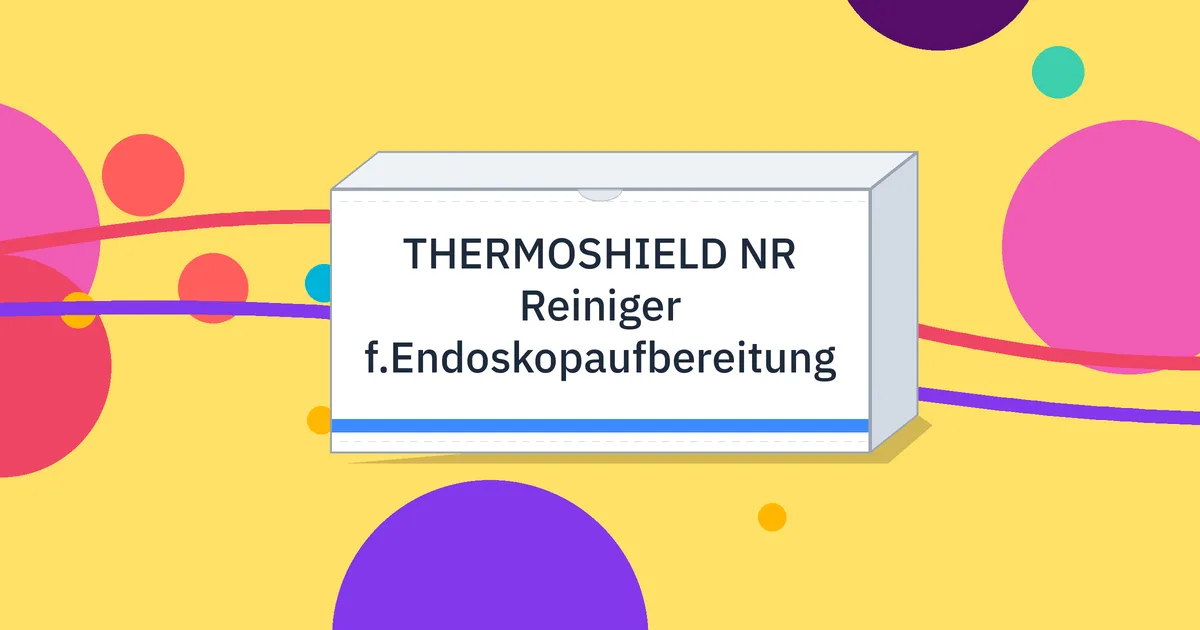 Symbolbild: Packung mit der Aufschrift THERMOSHIELD NR Reiniger f.Endoskopaufbereitung (PZN 16202409) – Verfügbarkeit und Bezug in Apotheken in Frankfurt am Main