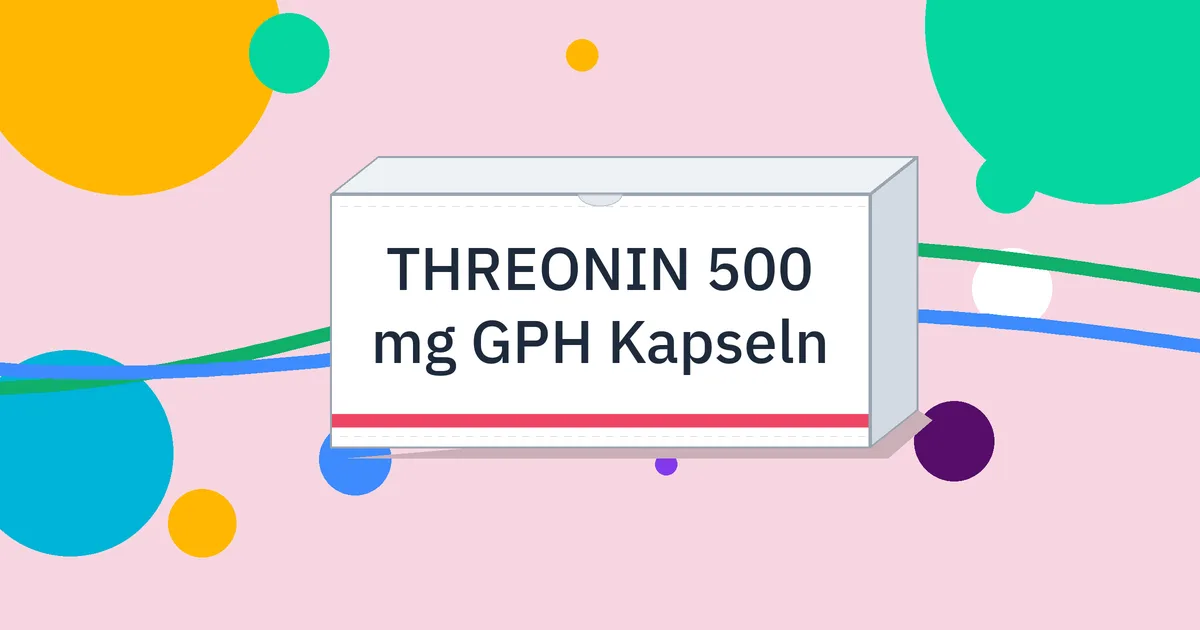 Symbolbild: Packung mit der Aufschrift THREONIN 500 mg GPH Kapseln (PZN 00128674) – Verfügbarkeit und Bezug in Apotheken in Frankfurt am Main