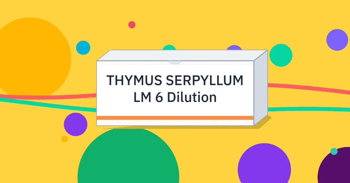 Symbolbild: Packung mit der Aufschrift THYMUS SERPYLLUM LM 6 Dilution (PZN 13222877) – Verfügbarkeit und Bezug in Apotheken in Frankfurt am Main