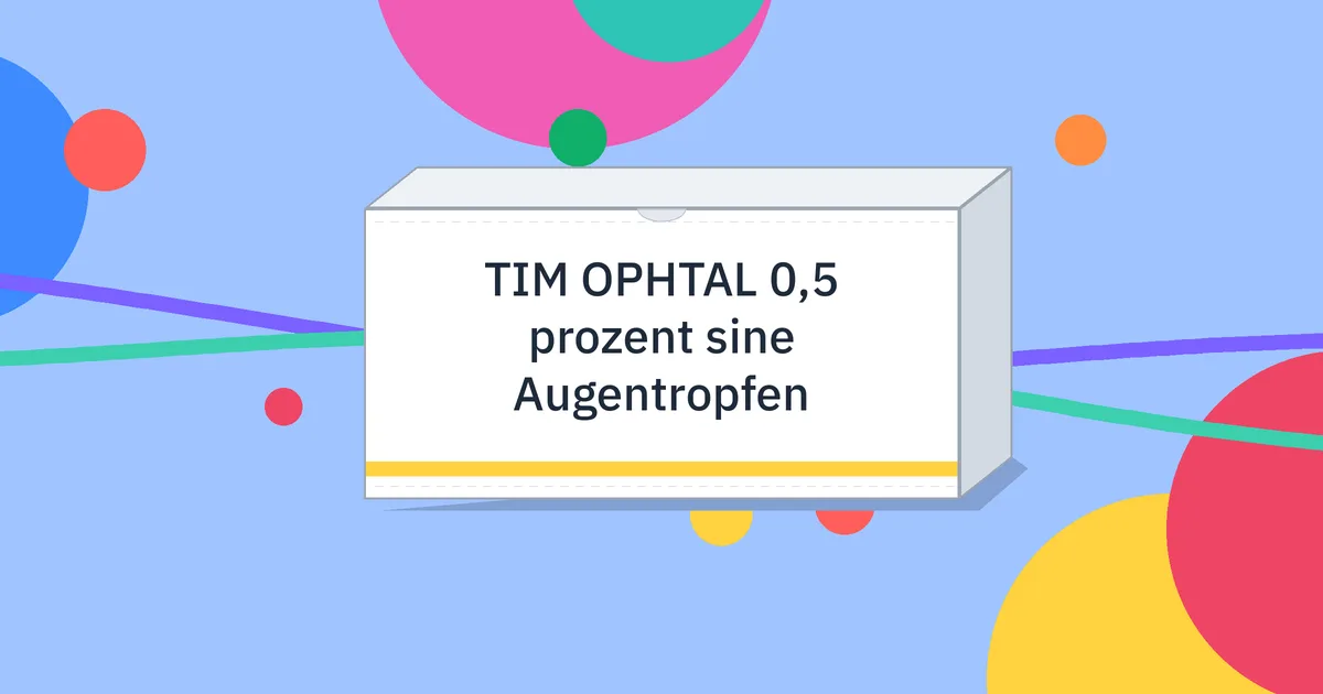 Symbolbild: Packung mit der Aufschrift TIM OPHTAL 0,5 prozent sine Augentropfen (PZN 00718542) – Verfügbarkeit und Bezug in Apotheken in Frankfurt am Main