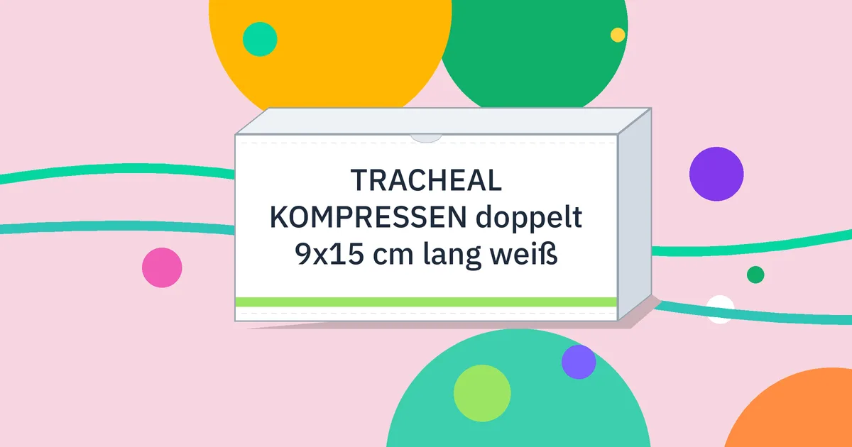 Symbolbild: Packung mit der Aufschrift TRACHEAL KOMPRESSEN doppelt 9x15 cm lang weiß (PZN 00140706) – Verfügbarkeit und Bezug in Apotheken in Frankfurt am Main