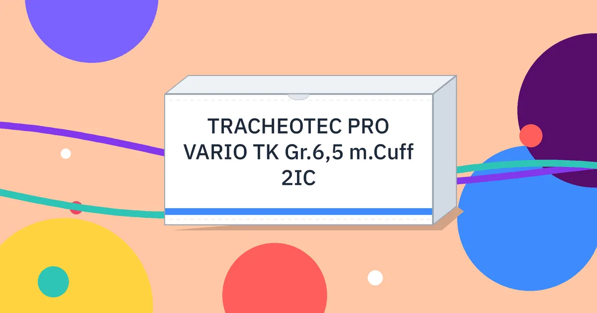 Symbolbild: Packung mit der Aufschrift TRACHEOTEC PRO VARIO TK Gr.6,5 m.Cuff 2IC (PZN 19909575) – Verfügbarkeit und Bezug in Apotheken in Frankfurt am Main