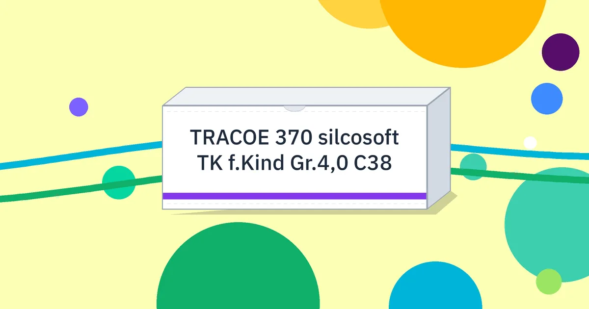 Symbolbild: Packung mit der Aufschrift TRACOE 370 silcosoft TK f.Kind Gr.4,0 C38 (PZN 14314417) – Verfügbarkeit und Bezug in Apotheken in Frankfurt am Main