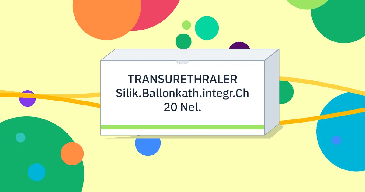 Symbolbild: Packung mit der Aufschrift TRANSURETHRALER Silik.Ballonkath.integr.Ch 20 Nel. (PZN 10981565) – Verfügbarkeit und Bezug in Apotheken in Frankfurt am Main