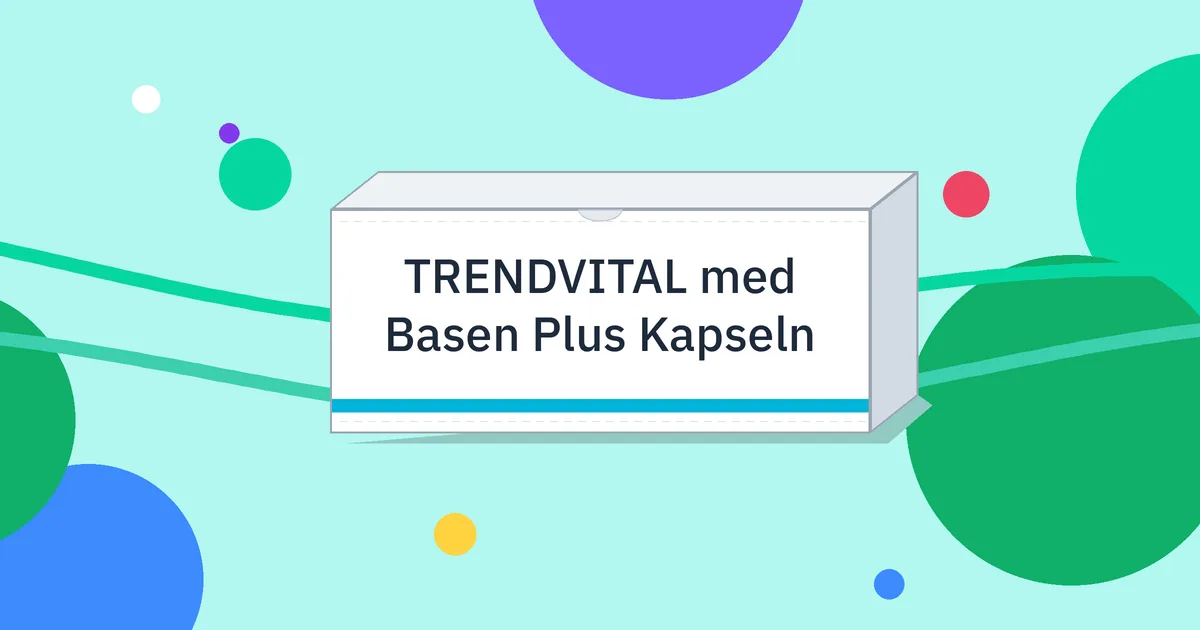 Symbolbild: Packung mit der Aufschrift TRENDVITAL med Basen Plus Kapseln (PZN 12563458) – Verfügbarkeit und Bezug in Apotheken in Frankfurt am Main