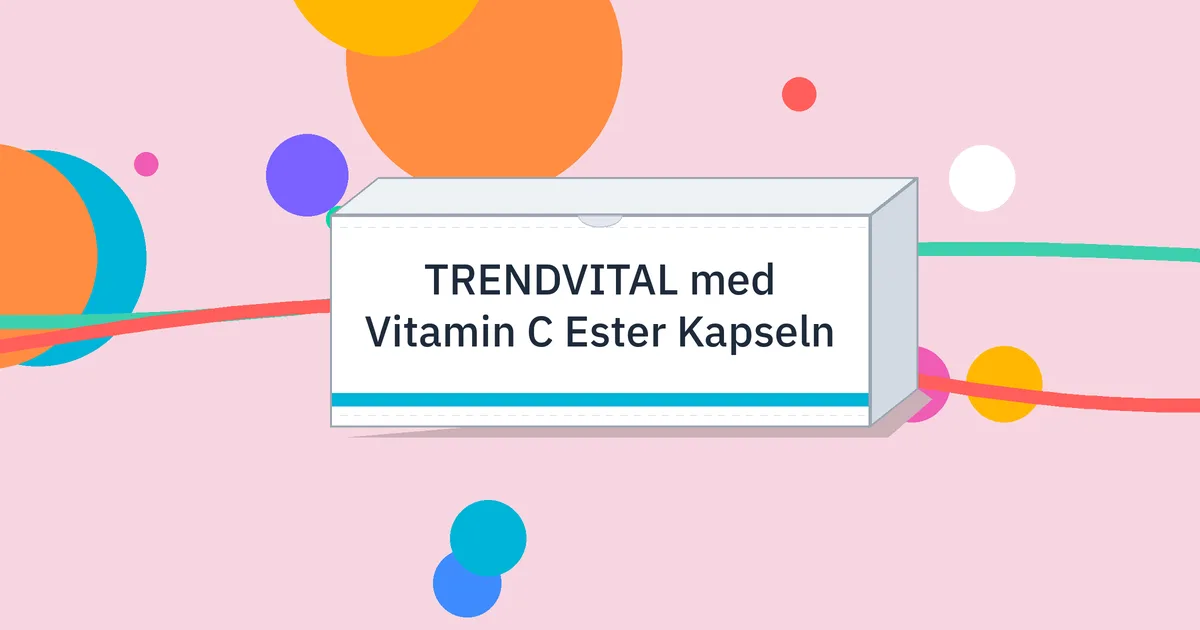 Symbolbild: Packung mit der Aufschrift TRENDVITAL med Vitamin C Ester Kapseln (PZN 12562890) – Verfügbarkeit und Bezug in Apotheken in Frankfurt am Main