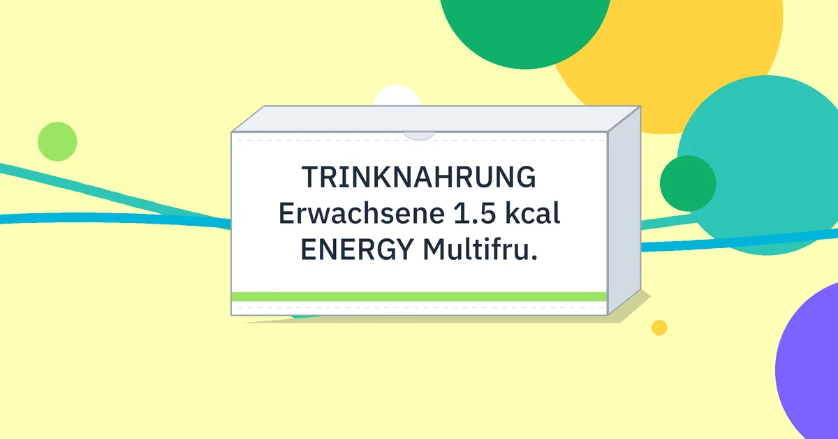 Symbolbild: Packung mit der Aufschrift TRINKNAHRUNG Erwachsene 1.5 kcal ENERGY Multifru. (PZN 16917108) – Verfügbarkeit und Bezug in Apotheken in Frankfurt am Main