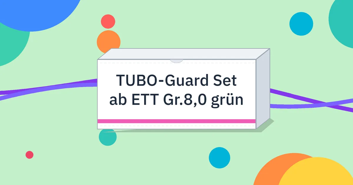 Symbolbild: Packung mit der Aufschrift TUBO-Guard Set ab ETT Gr.8,0 grün (PZN 18796028) – Verfügbarkeit und Bezug in Apotheken in Frankfurt am Main