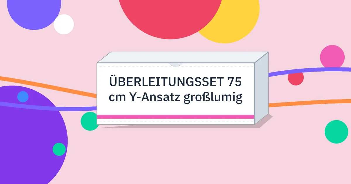 Symbolbild: Packung mit der Aufschrift ÜBERLEITUNGSSET 75 cm Y-Ansatz großlumig (PZN 13230598) – Verfügbarkeit und Bezug in Apotheken in Frankfurt am Main