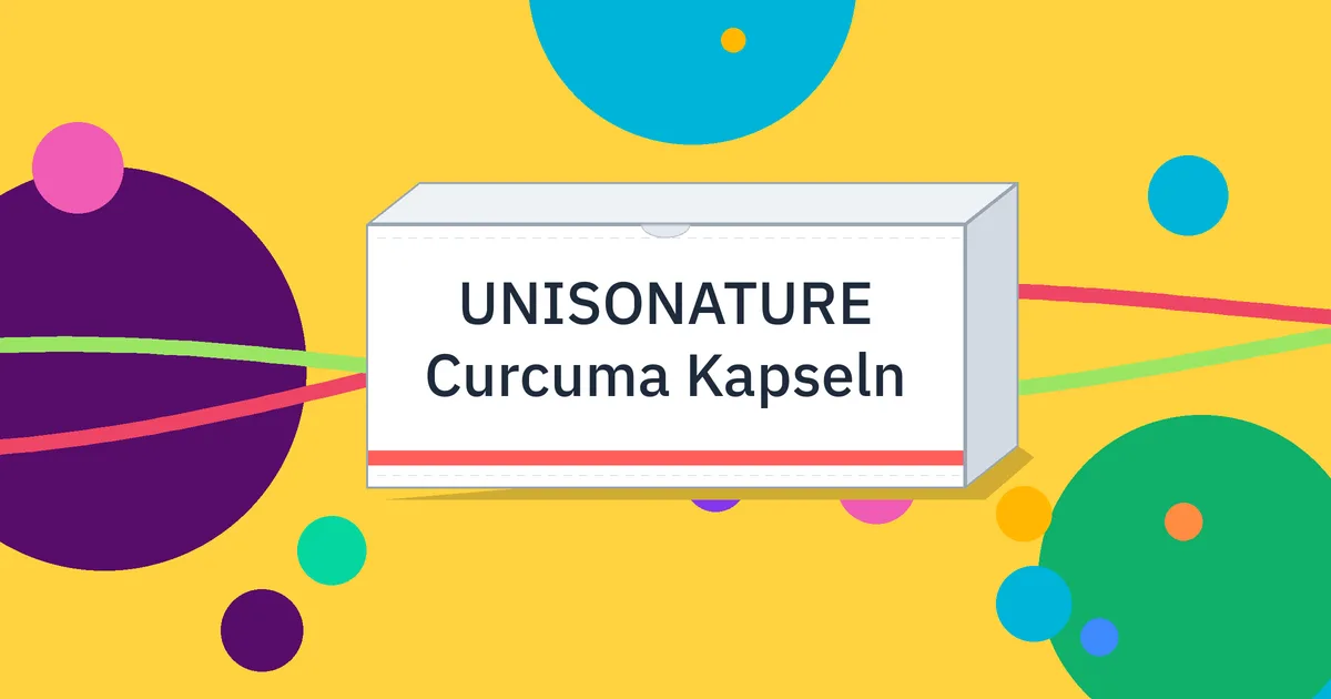 Symbolbild: Packung mit der Aufschrift UNISONATURE Curcuma Kapseln (PZN 19509864) – Verfügbarkeit und Bezug in Apotheken in Frankfurt am Main