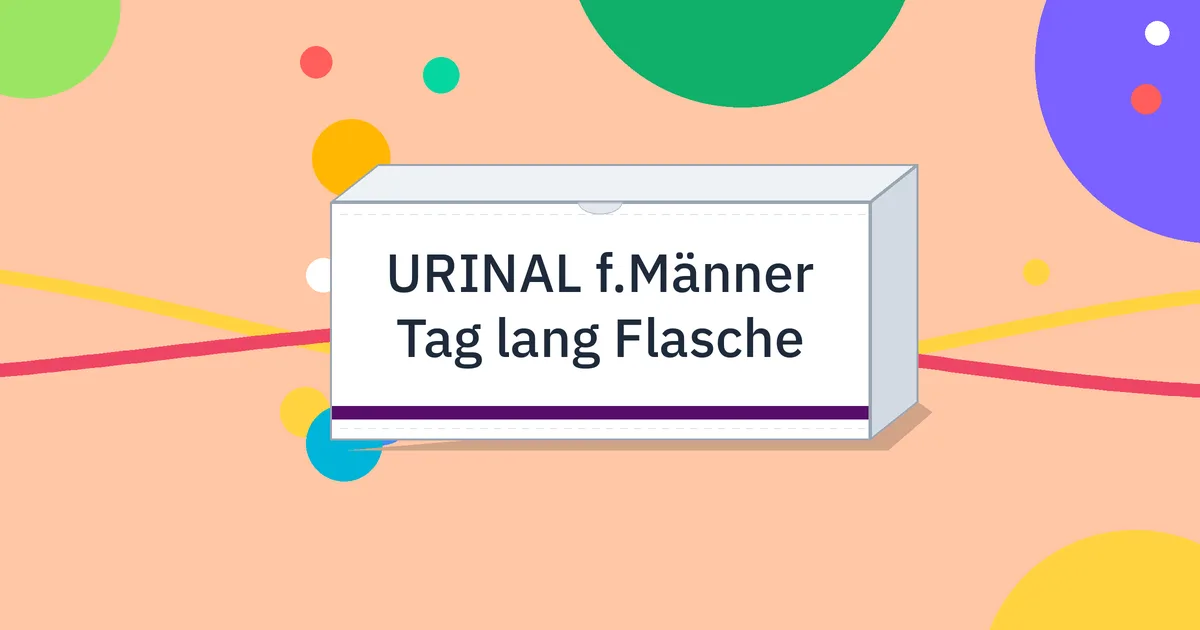 Symbolbild: Packung mit der Aufschrift URINAL f.Männer Tag lang Flasche (PZN 01740006) – Verfügbarkeit und Bezug in Apotheken in Frankfurt am Main