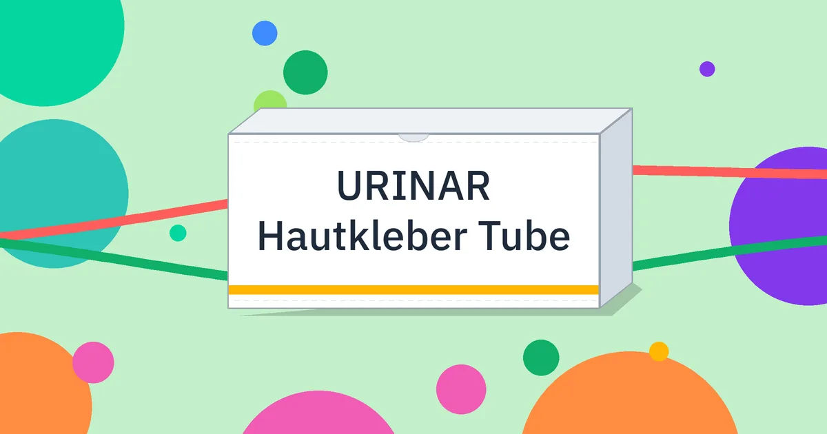 Symbolbild: Packung mit der Aufschrift URINAR Hautkleber Tube (PZN 02446875) – Verfügbarkeit und Bezug in Apotheken in Frankfurt am Main