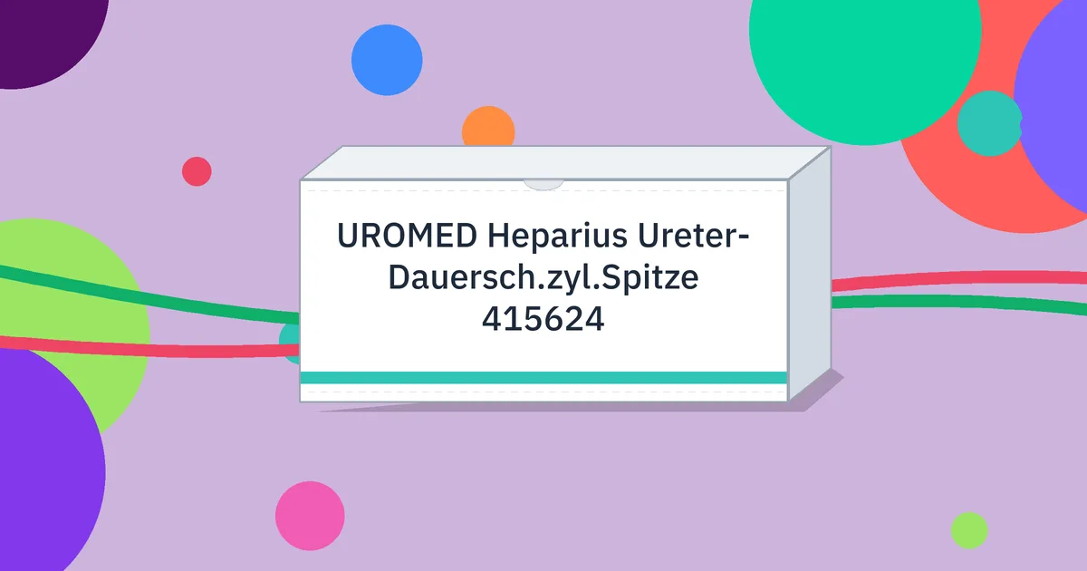 Symbolbild: Packung mit der Aufschrift UROMED Heparius Ureter-Dauersch.zyl.Spitze 415624 (PZN 11370266) – Verfügbarkeit und Bezug in Apotheken in Frankfurt am Main
