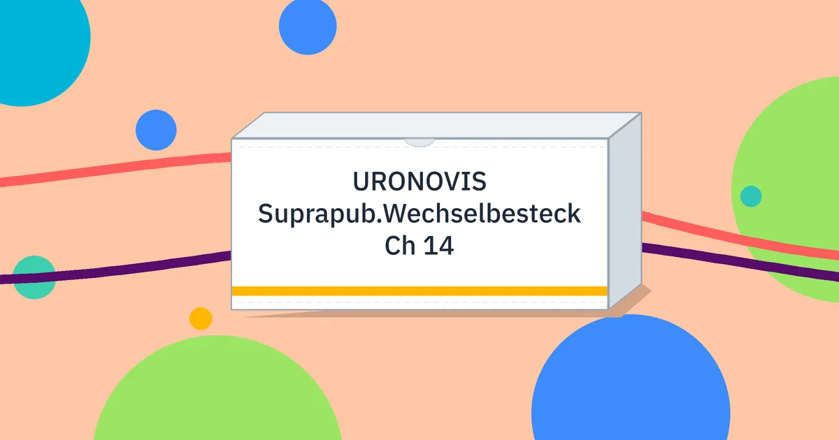Symbolbild: Packung mit der Aufschrift URONOVIS Suprapub.Wechselbesteck Ch 14 (PZN 00796269) – Verfügbarkeit und Bezug in Apotheken in Frankfurt am Main