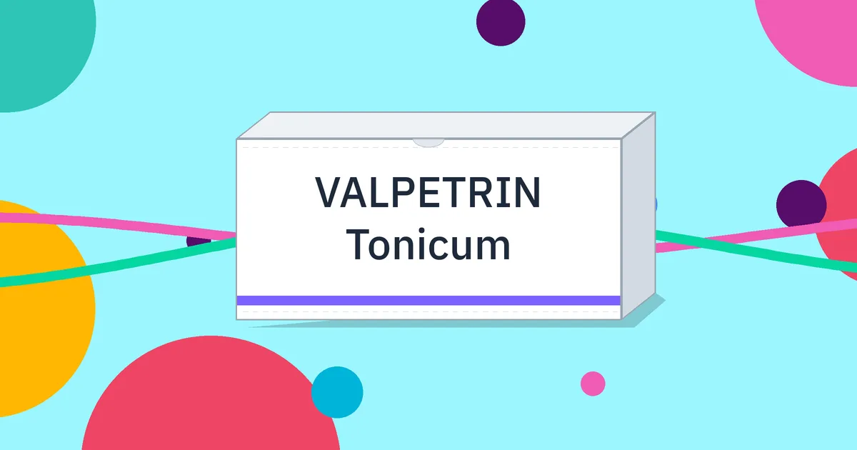 Symbolbild: Packung mit der Aufschrift VALPETRIN Tonicum (PZN 08411553) – Verfügbarkeit und Bezug in Apotheken in Frankfurt am Main