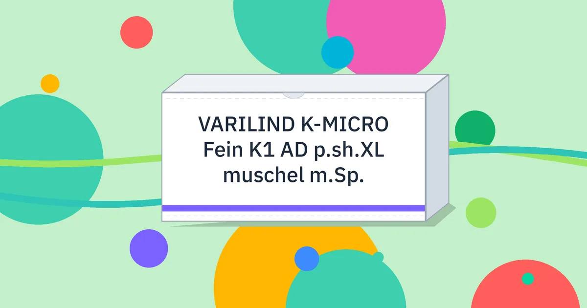 Symbolbild: Packung mit der Aufschrift VARILIND K-MICRO Fein K1 AD p.sh.XL muschel m.Sp. (PZN 20558218) – Verfügbarkeit und Bezug in Apotheken in Frankfurt am Main