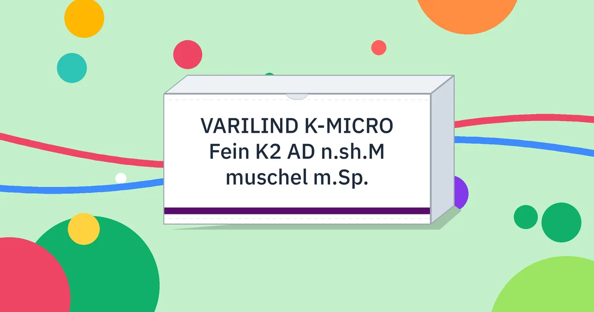 Symbolbild: Packung mit der Aufschrift VARILIND K-MICRO Fein K2 AD n.sh.M muschel m.Sp. (PZN 20559293) – Verfügbarkeit und Bezug in Apotheken in Frankfurt am Main