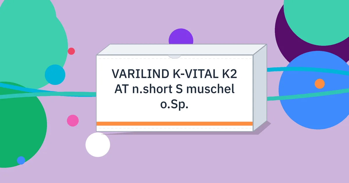 Symbolbild: Packung mit der Aufschrift VARILIND K-VITAL K2 AT n.short S muschel o.Sp. (PZN 20562444) – Verfügbarkeit und Bezug in Apotheken in Frankfurt am Main