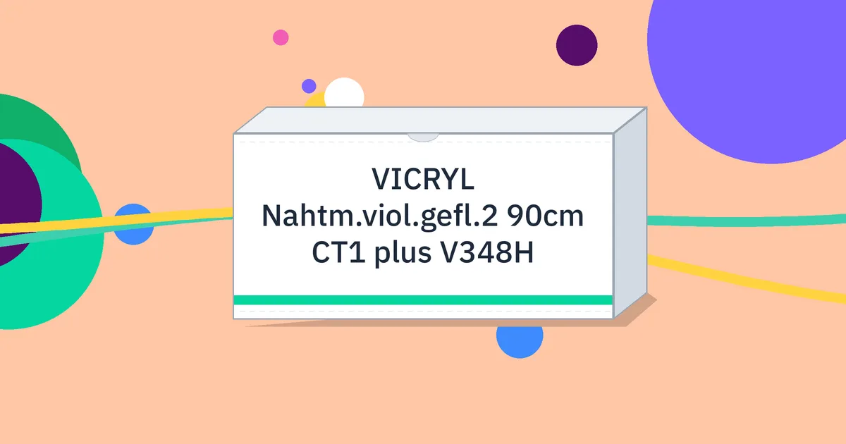 Symbolbild: Packung mit der Aufschrift VICRYL Nahtm.viol.gefl.2 90cm CT1 plus V348H (PZN 16393533) – Verfügbarkeit und Bezug in Apotheken in Frankfurt am Main